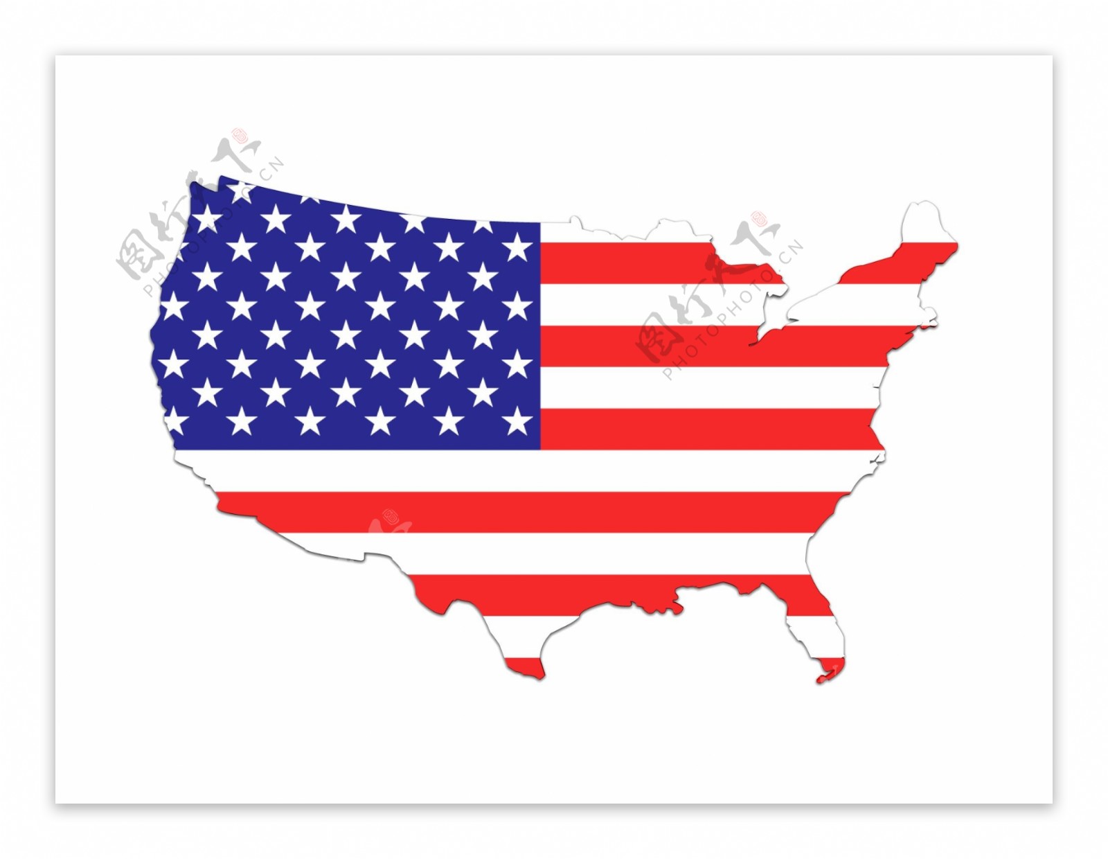 美国地图和国旗图片素材-编号01540767-图行天下