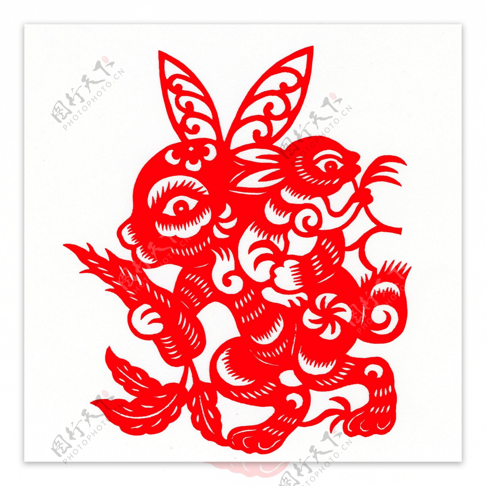 剪纸兔图片素材-编号03965207-图行天下