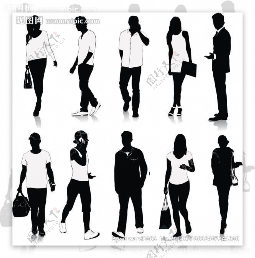 人物剪影图片素材-编号07977007-图行天下