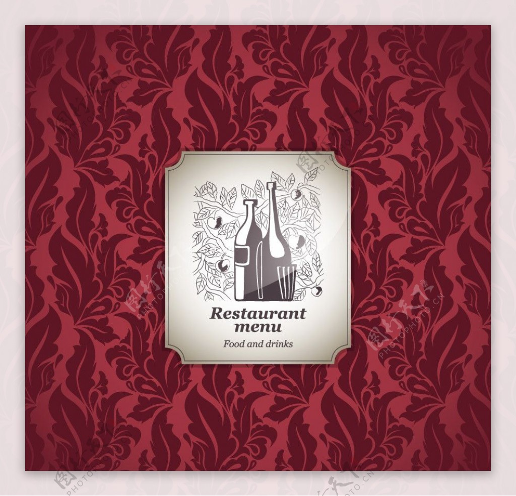 欧式花纹酒吧菜单封面设计图片素材-编号09335007-图行天下