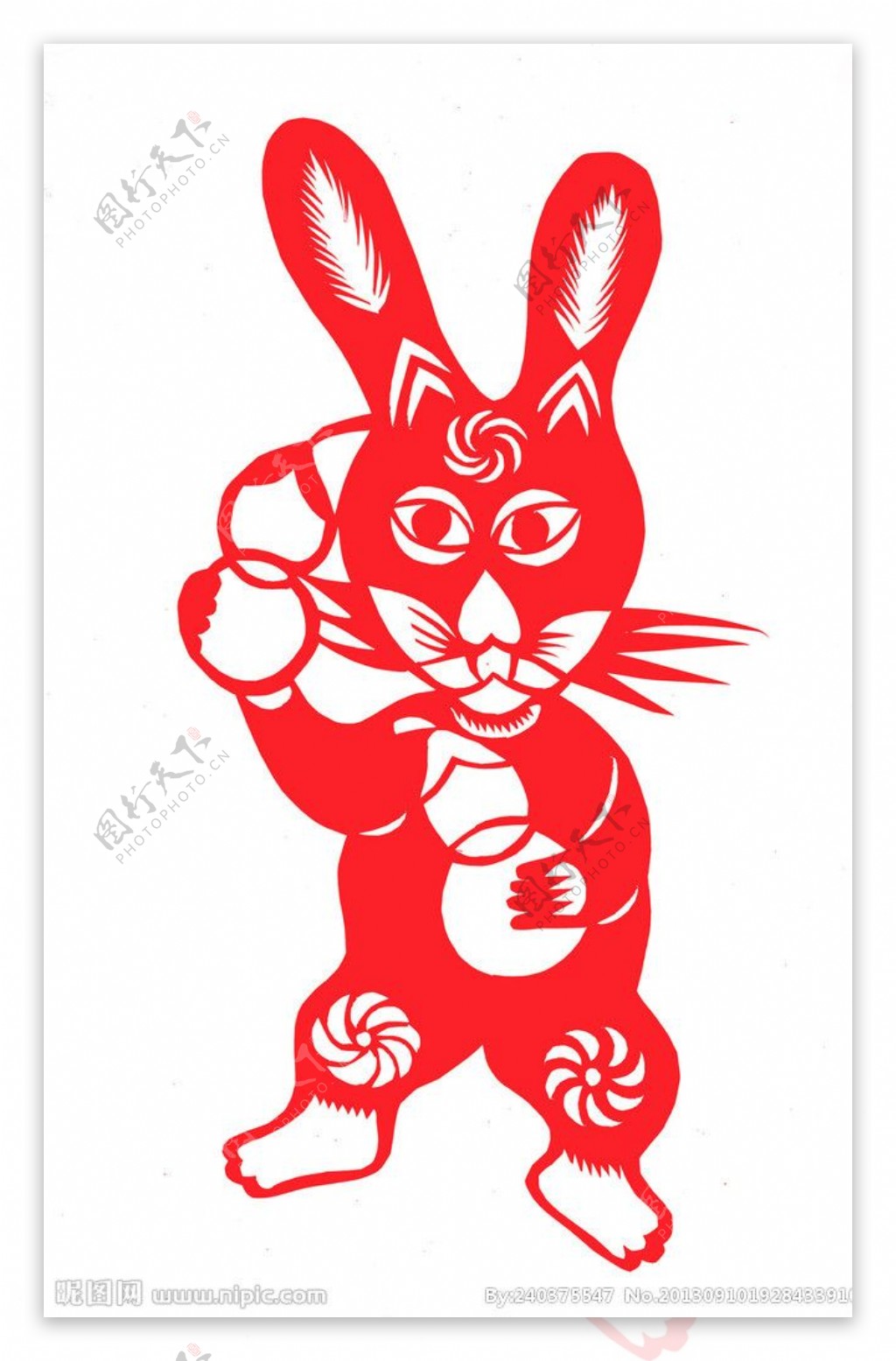 剪纸兔图片素材-编号10246367-图行天下