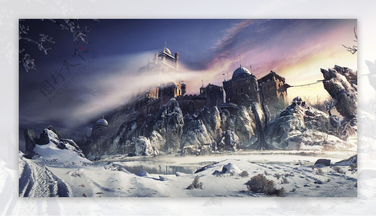 冬天的城堡图片素材-编号24103737-图行天下
