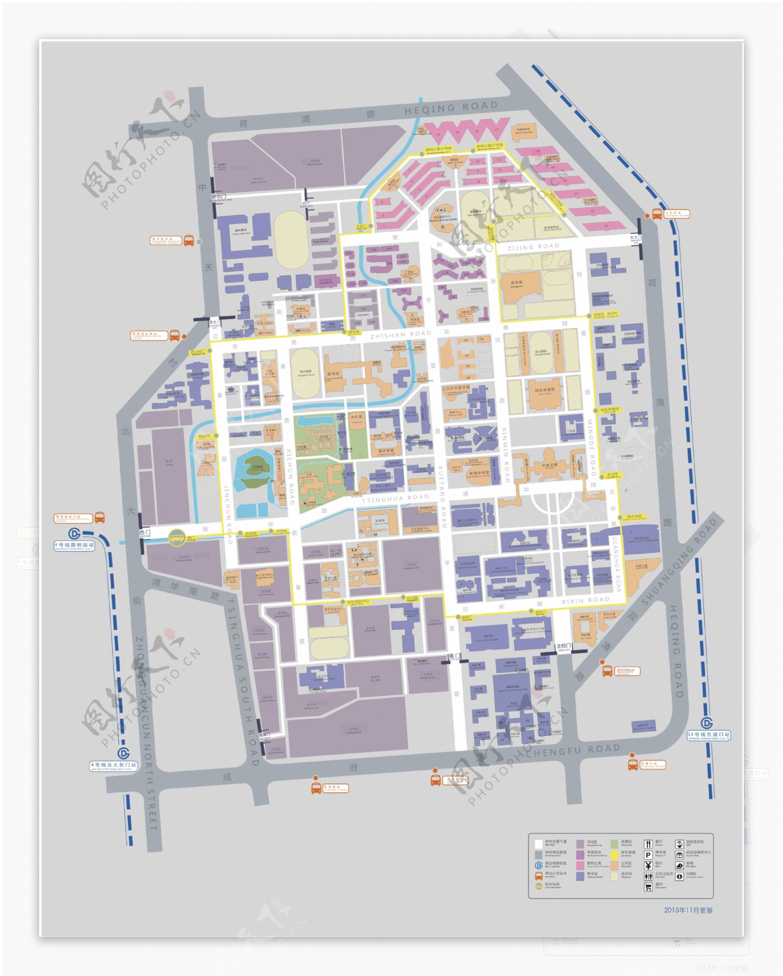 清华大学彩色地图map图片素材-编号28719147-图行天下