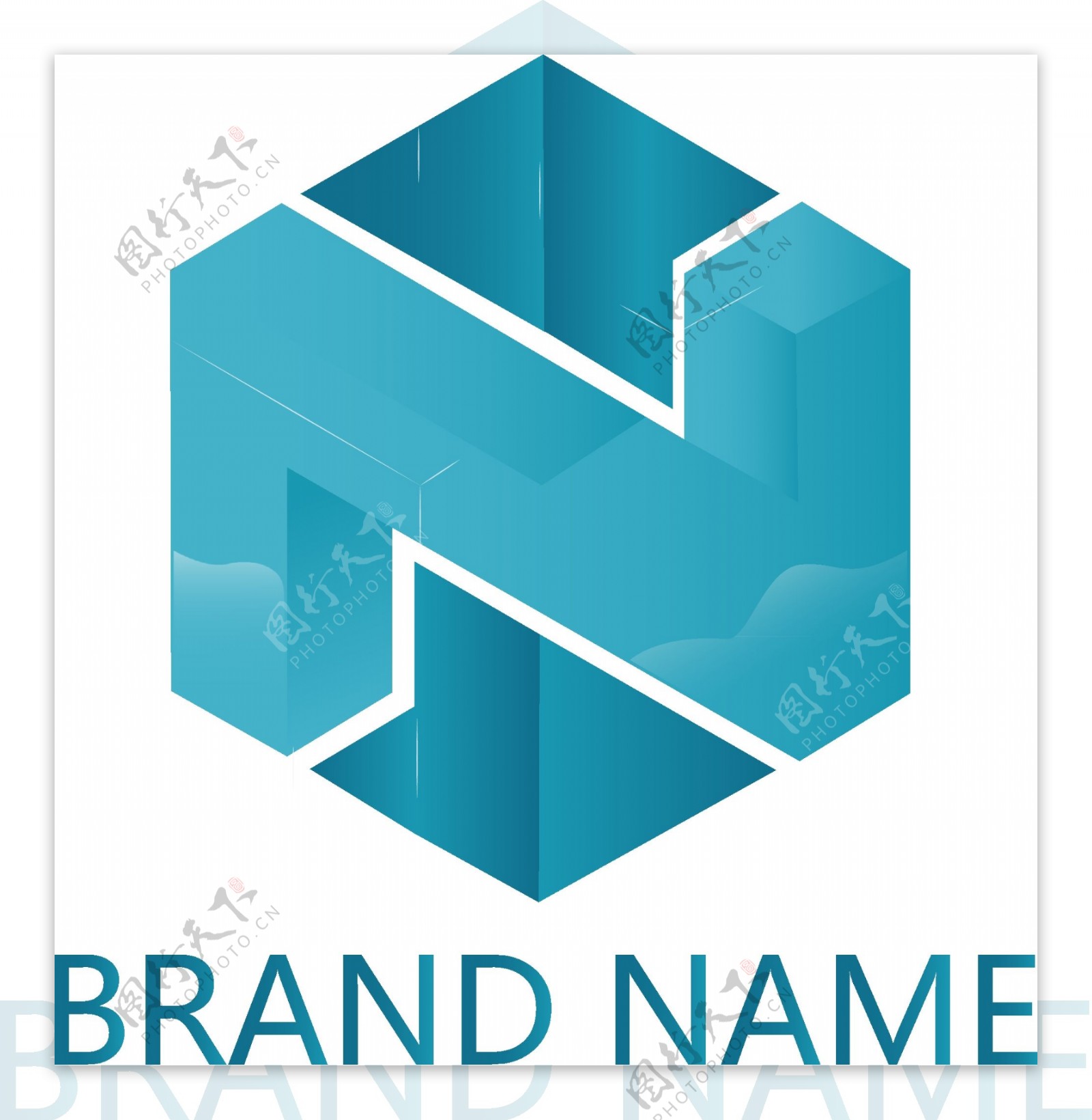 水立方字母N标志LOGO图片素材-编号32486087-图行天下